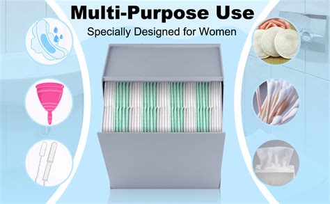 Xuezoioy Pad And Tampon Organizer For Bathroom Plastic Gray