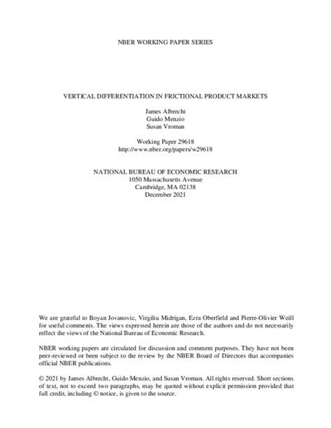 Pdf Vertical Differentiation In Frictional Product Markets