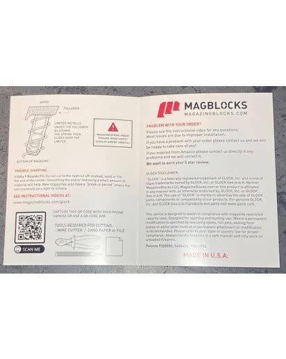 Glock Pistol Magblock Magazine Capacity Limiter From MagazineBlocks Com Easy 10 Round Limiter