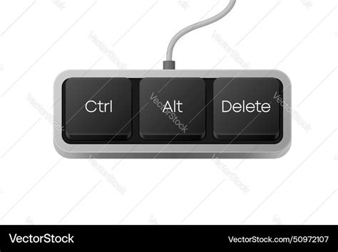 Ctrl Alt Delete Button Combination Computer Vector Image