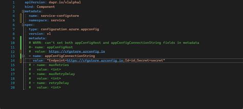 Azure Configstore Component Cannot Get A Key Using Connection String · Issue 2062 · Dapr