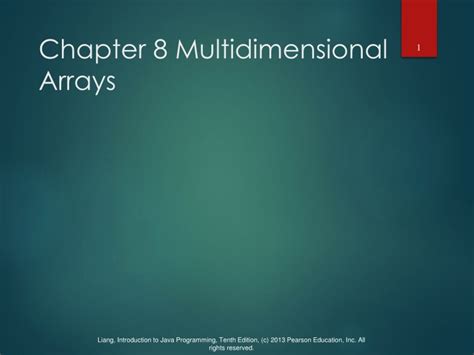 PPT Chapter 8 Multidimensional Arrays PowerPoint Presentation Free