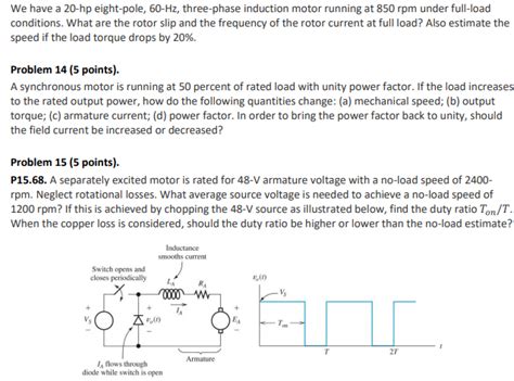 Solved We Have A 20 Hp Eight Pole 60 Hz Three Phase
