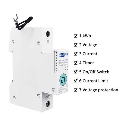 Single 63a Phase Ewek Wifi Switch Energy Meter Kwh Metering Monitoring Circuit Breaker Timer