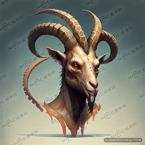 Ai创作图山羊头章鱼身子 昵图网
