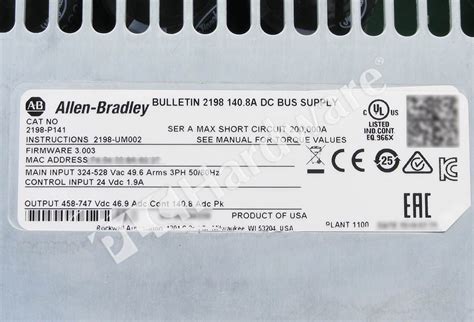 Plc Hardware Allen Bradley 2198 P141 Series A Used Plch Packaging