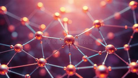 Visualization Of Interconnected Molecular Structures With Glowing Nodes And Intricate