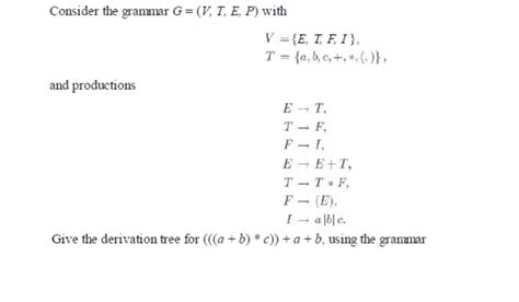 Solved Consider The Grammar Gvtep With