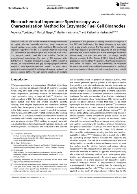 Pdf Electrochemical Impedance Spectroscopy As A Characterization Method For Enzymatic Fuel