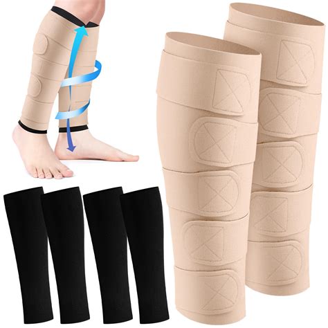Snapklik Com Croknit Pairs Lymphedema Compression Leg Wraps Adjustable Lower Leg Cover Up