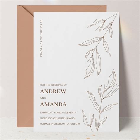 Minimalist Save The Date Card