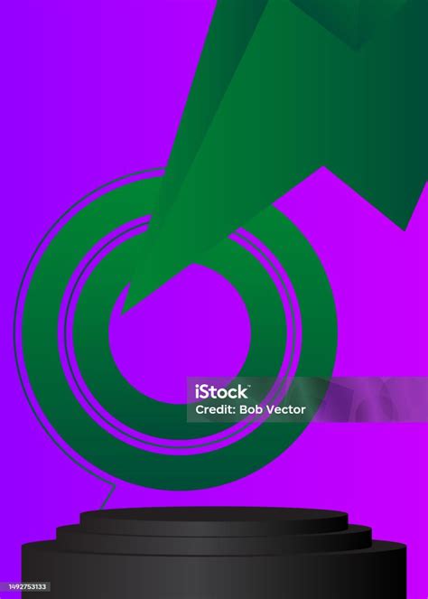 프레젠테이션을 위한 추상적인 녹색 보라색 및 검은색 무대 쇼케이스 벡터 미래형 모형 제품 디스플레이 사실적인 공상 과학 최소한의 기하학적 형태 빈 장면 3d 방 실린더