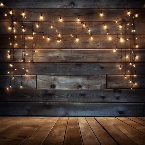 premium ai image a close up of a wooden floor with a string of lights generative ai
