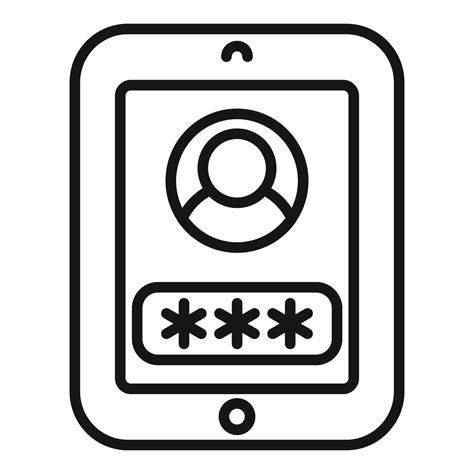 Tablet Password Icon Outline Vector Data Privacy 14865788 Vector Art At Vecteezy