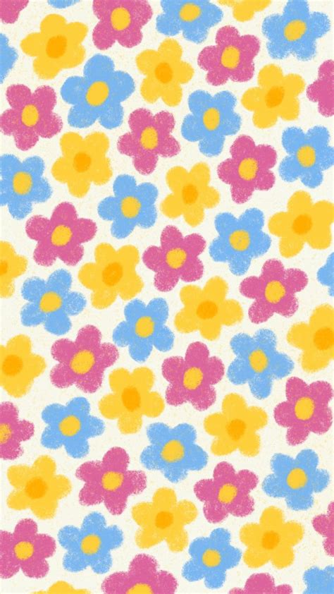 Pansexual Pride Flag Subtle Flower Phone Wallpaper