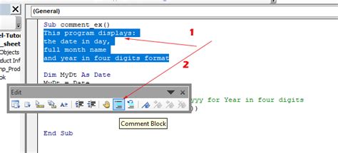 How To Comment Single Lineblock In Vba