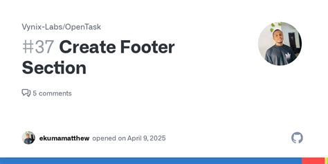 Create Footer Section Issue Manasseho Opentask Github