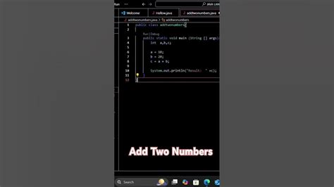 Add Two Numbers Java Program Youtube