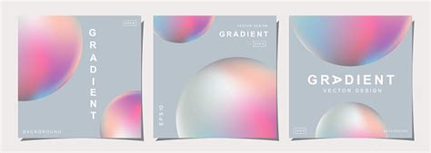 화려한 포스터 세트입니다 네온 불빛이 있는 원 모양 배너 표지 소셜 미디어 게시물에 대한 액체 그라디언트가 있는 추상적인 배경 Lcd에 대한 스톡 벡터 아트 및 기타 이미지