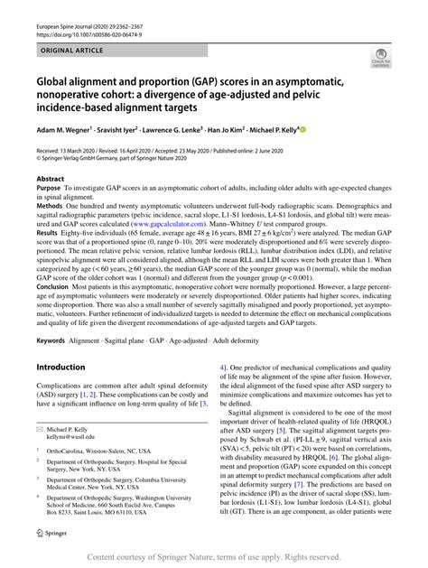 Global Alignment And Proportion Gap Scores In An Asymptomatic