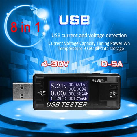 Usb 용량 전압 테스터 전류계 모니터 전압계 전류계 배터리 테스트 8 In 1 Qc20 30 4 30v 전력