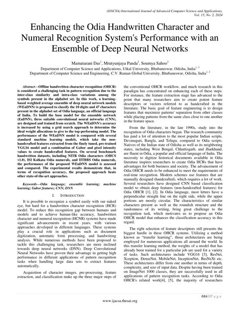 Pdf Enhancing The Odia Handwritten Character And Numeral Recognition Systems Performance With