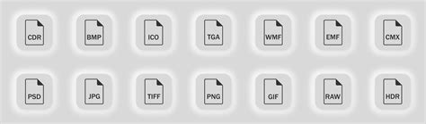 Набор значков форматов файлов Типы групп документов Html иллюстрация символ компьютерные