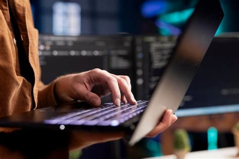 Premium Photo Computer Scientist Working From Home Using Laptop