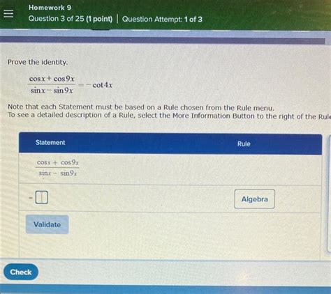 Solved Prove The Identity Sinxsin Xcosx Cos X Cot X Note Chegg Com