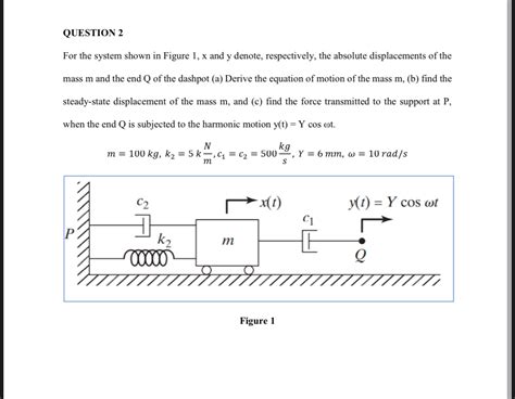 solved question 2for the system shown in figure 1 ﻿x and y