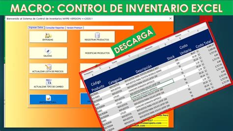 Control De Inventario En Excel Con Macros Gratis Recursos Excel