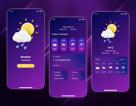 weather app ui design behance