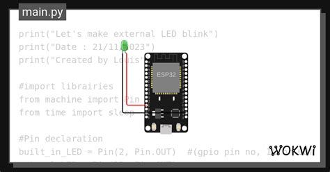 Led Blinking Wokwi Esp32 Stm32 Arduino Simulator