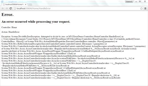 How To Handle Error In Asp Net Mvc Csharpcode Org