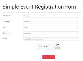 Simple Event Registration Form RegistrationMagic