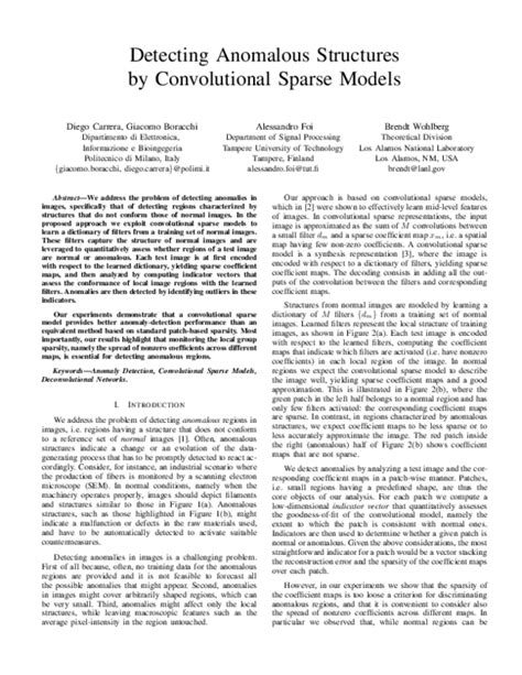 Pdf Detecting Anomalous Structures By Convolutional Sparse Models