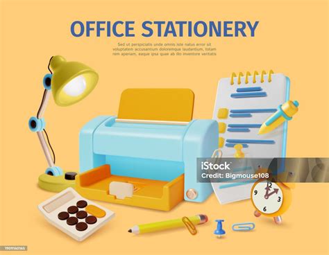 3d 사무실 문구 플래 카드 포스터 배너 카드 템플릿 만화 스타일 벡터 개념에 대한 스톡 벡터 아트 및 기타 이미지 개념 개념 기호 계산기 Istock