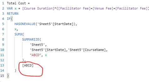 Solved Undefinedhe Function Sumx Cannot Work With Values