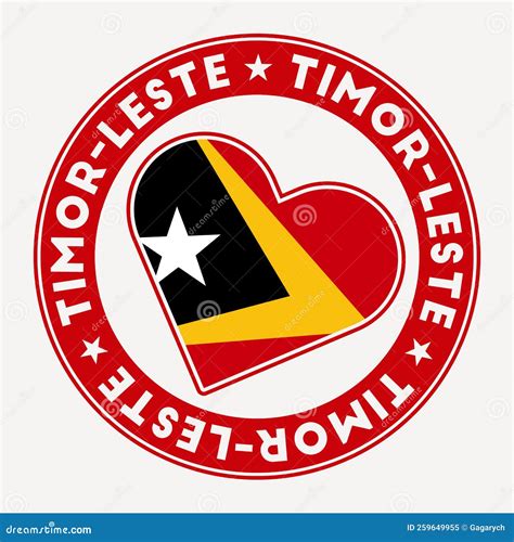Timor Leste Heart Flag Badge Stock Vector Illustration Of Patriotic