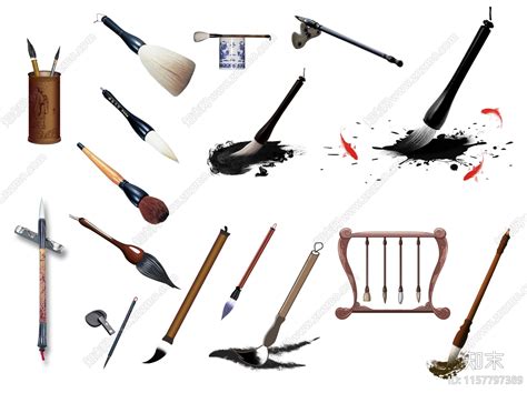 Psd免抠毛笔素材图片贴图下载【id1157797389】【知末网贴图库】