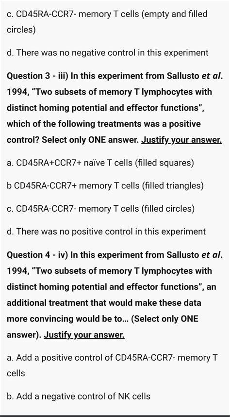 Solved C Cd45ra Ccr7 Memory T Cells Empty And Filled