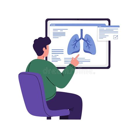 Man Analyzing Lung Health Data On Digital Screen Medical Technology