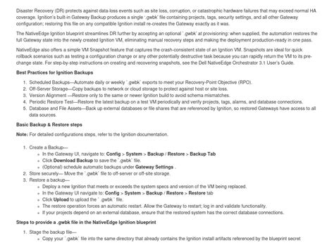 Disaster Recovery Configuration And Operational Guidance Dell Nativeedge With Inductive