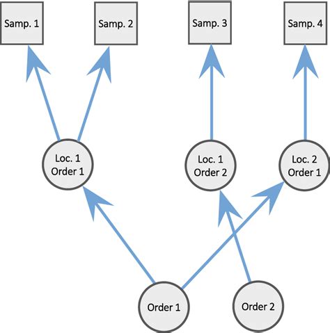 a graph of the hierarchical data structure where each sample at