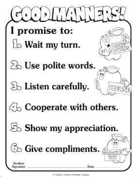 Free Manners Worksheets Editable Templates And Examples Worksheets