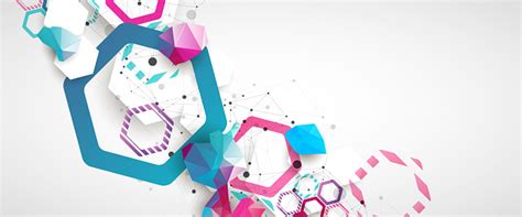 hexagonal geometric array abstract background science and connection