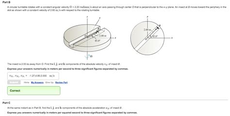 Solved A Circular Turntable Rotates With A Constant Angular Chegg