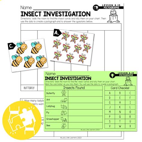 Lucky To Learn Math Lesson 610 Read And Create Pictographs Collaboration Insect