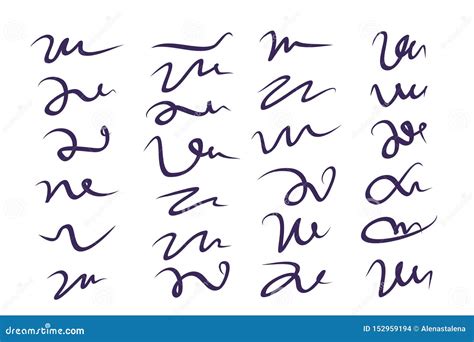 Set Of Hand Drawn Lettering And Calligraphy Swirls Squiggles Vector