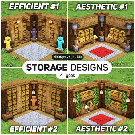Efficient And Aesthetic Storage Designs For Minecraft